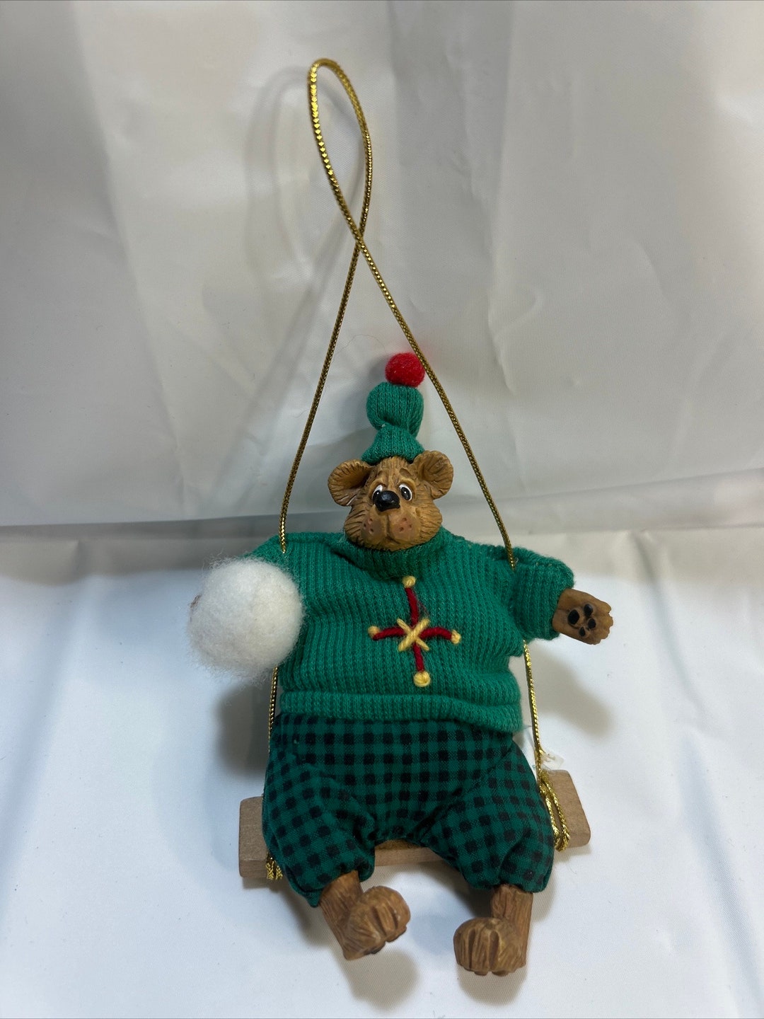 Vintage Russ Berrie Christmas Country Folk Bear 1990s D1 - Etsy