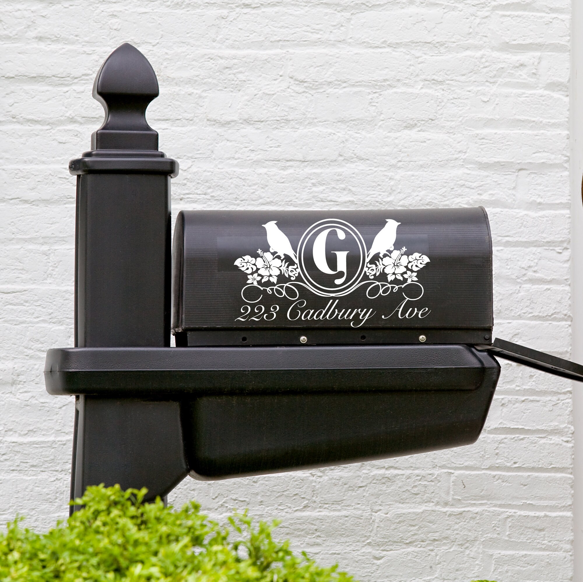 Victorian Bird Monogram Mailbox Decal SVG Mailbox SVG Mailbox - Etsy