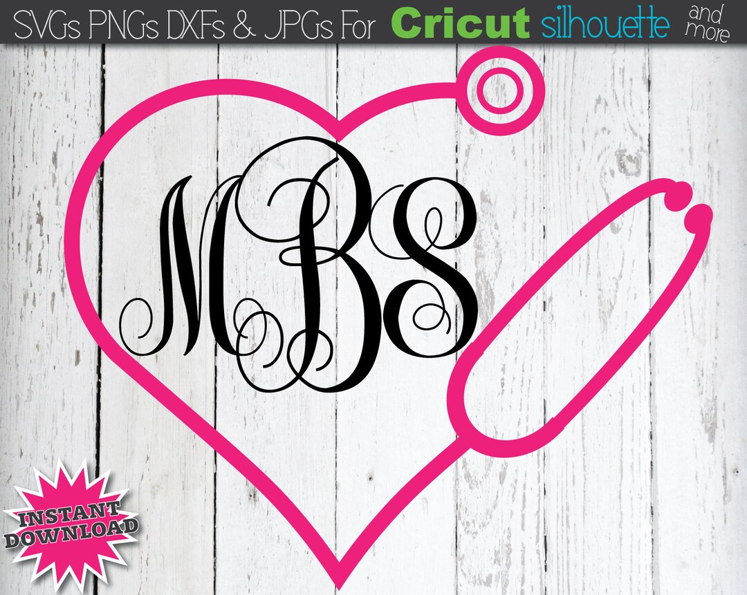 Stethoscope SVG Nurse SVG Nurse Monogram SVG Nursing Svg Monogram Frame ...