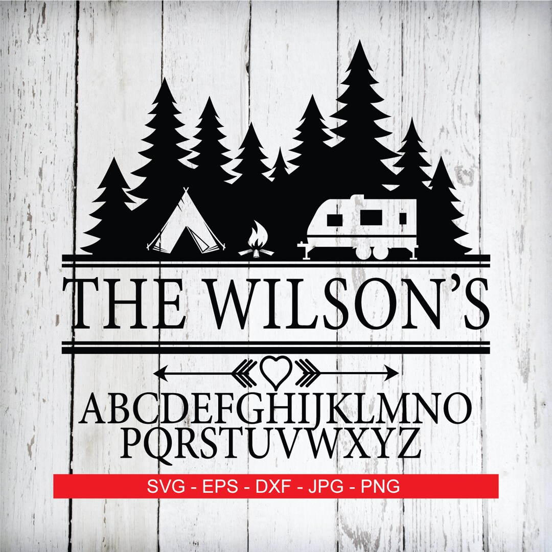 Camping SVG Family Name SVG Mailbox Monogram SVG Split Monogram Svg Rv ...