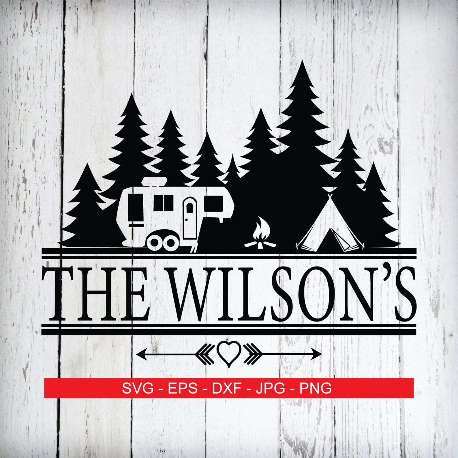 Camping SVG Family Name SVG Mailbox Monogram SVG Split Monogram Svg Rv ...