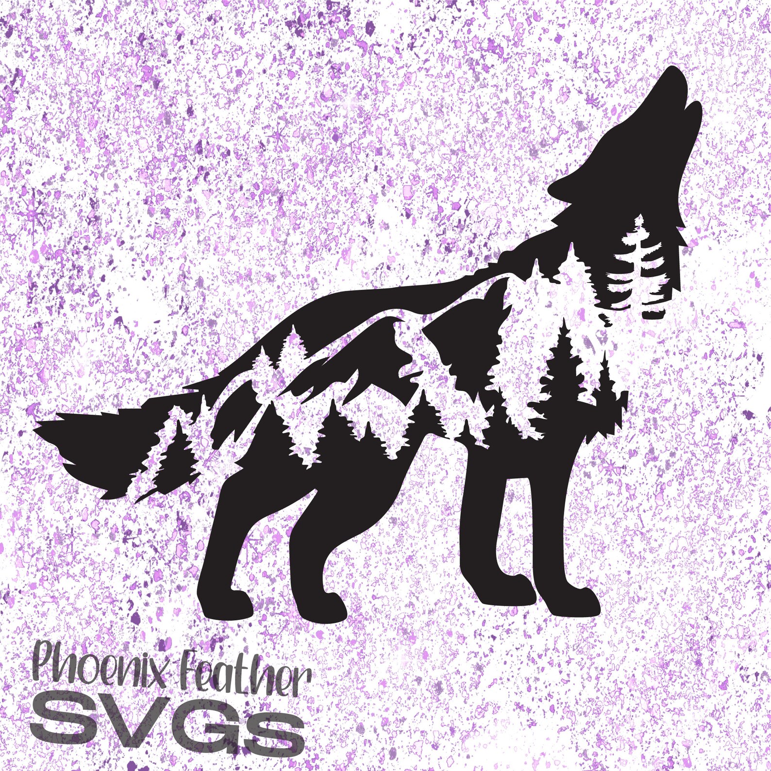 Wolf SVG Mountains SVG Wolf Mountains Wolf Trees Svg Wolf - Etsy