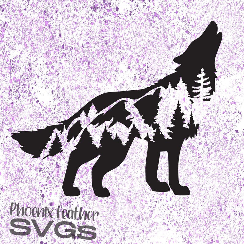 Wolf SVG Mountains SVG Wolf Mountains Wolf Trees Svg Wolf - Etsy