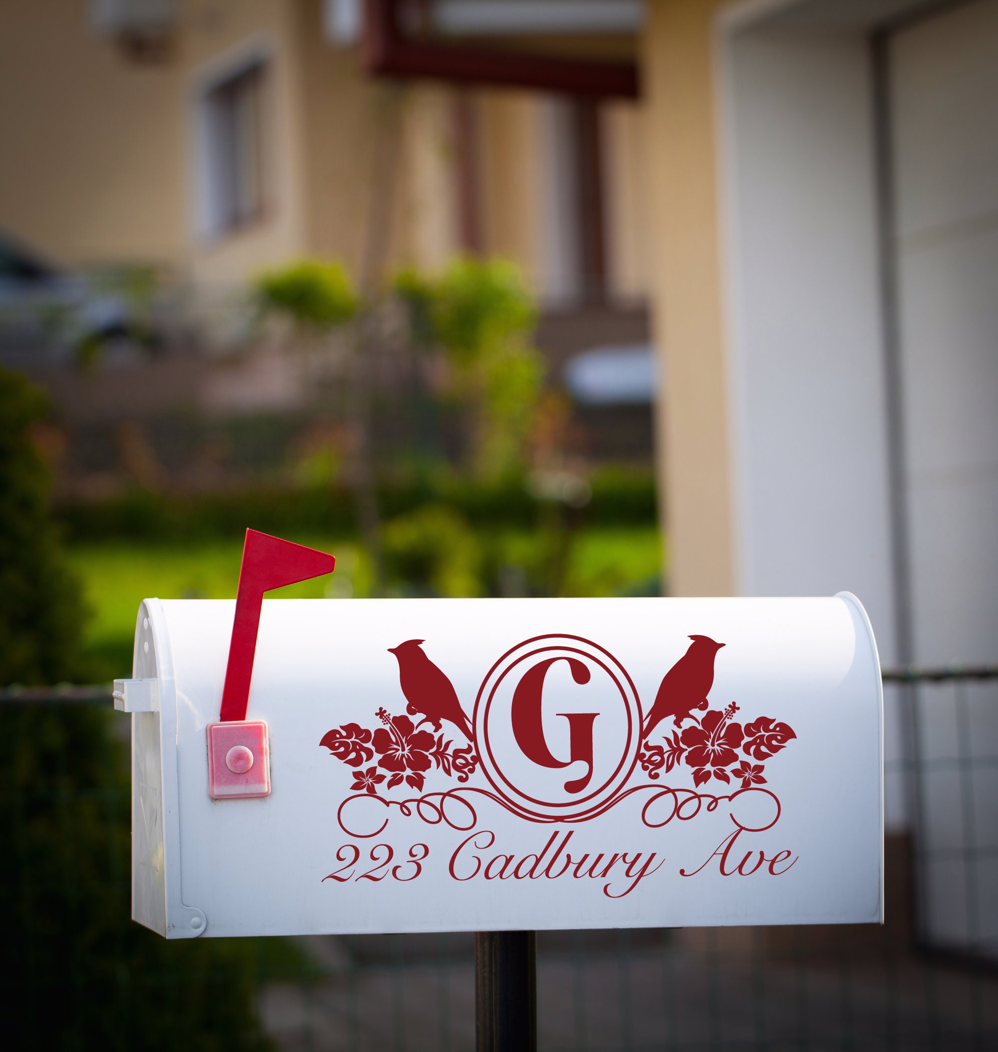 Victorian Bird Monogram Mailbox Decal SVG Mailbox SVG Mailbox | Etsy