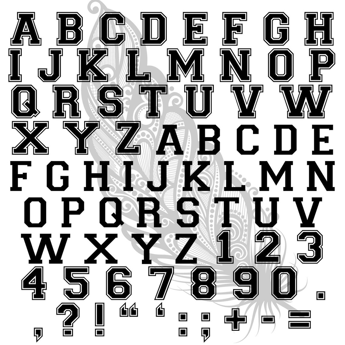 Varsity Font SVG Varsity Numbers SVG Fonts for Cricut Sports Font Svg ...