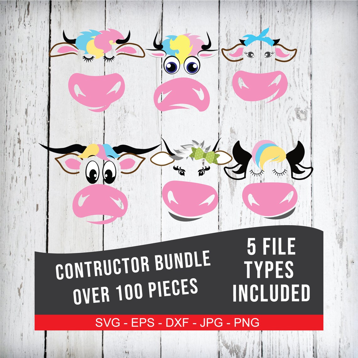 Cow Face SVG Cow Head Svg Cow With Bandana Svg Bandana Heifer Svg Files ...