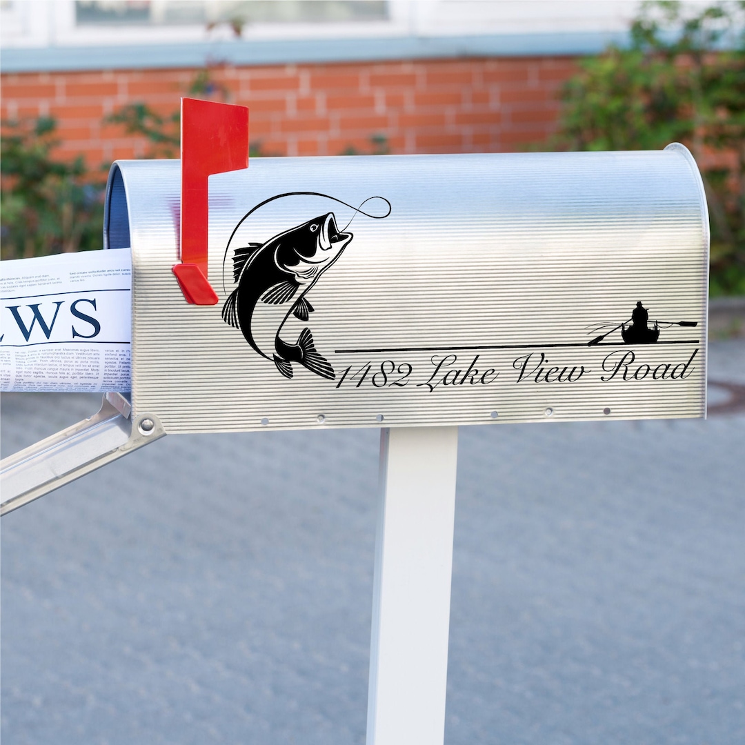 Fishing Fish Lake Mailbox SVG Mailbox Decal SVG Mailbox Frames SVG ...