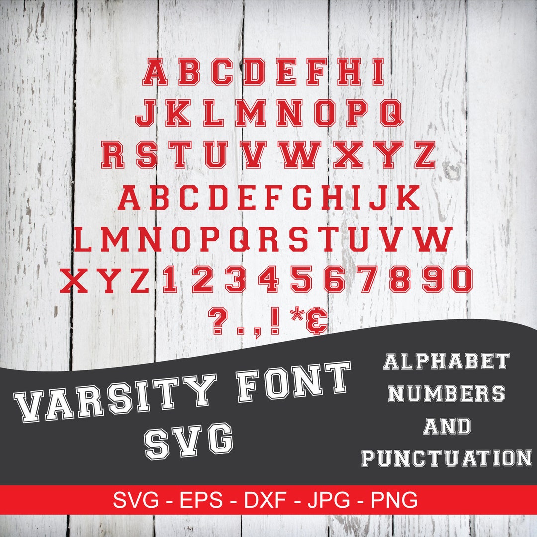 Varsity Font SVG Varsity Numbers SVG Fonts for Cricut Sports Font Svg ...