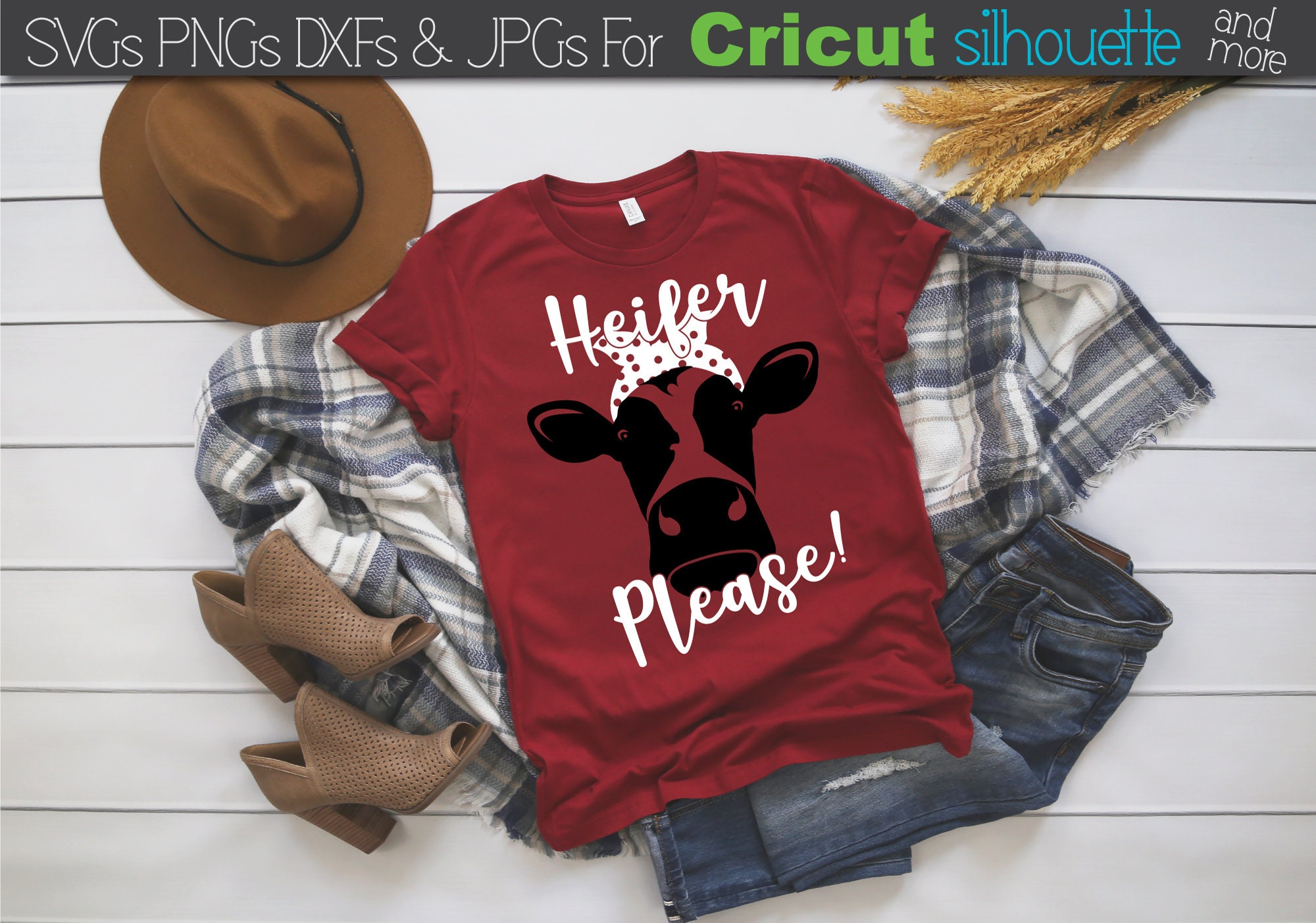 Heifer Please SVG Heifer SVG Cow with Bandana SVG Bandana | Etsy