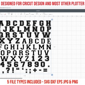 Varsity Font SVG Varsity Numbers SVG Fonts for Cricut Sports Font Svg ...
