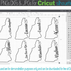 New Hampshire SVG New Hampshire Outline Cut Files SVG Silhouette Cricut ...