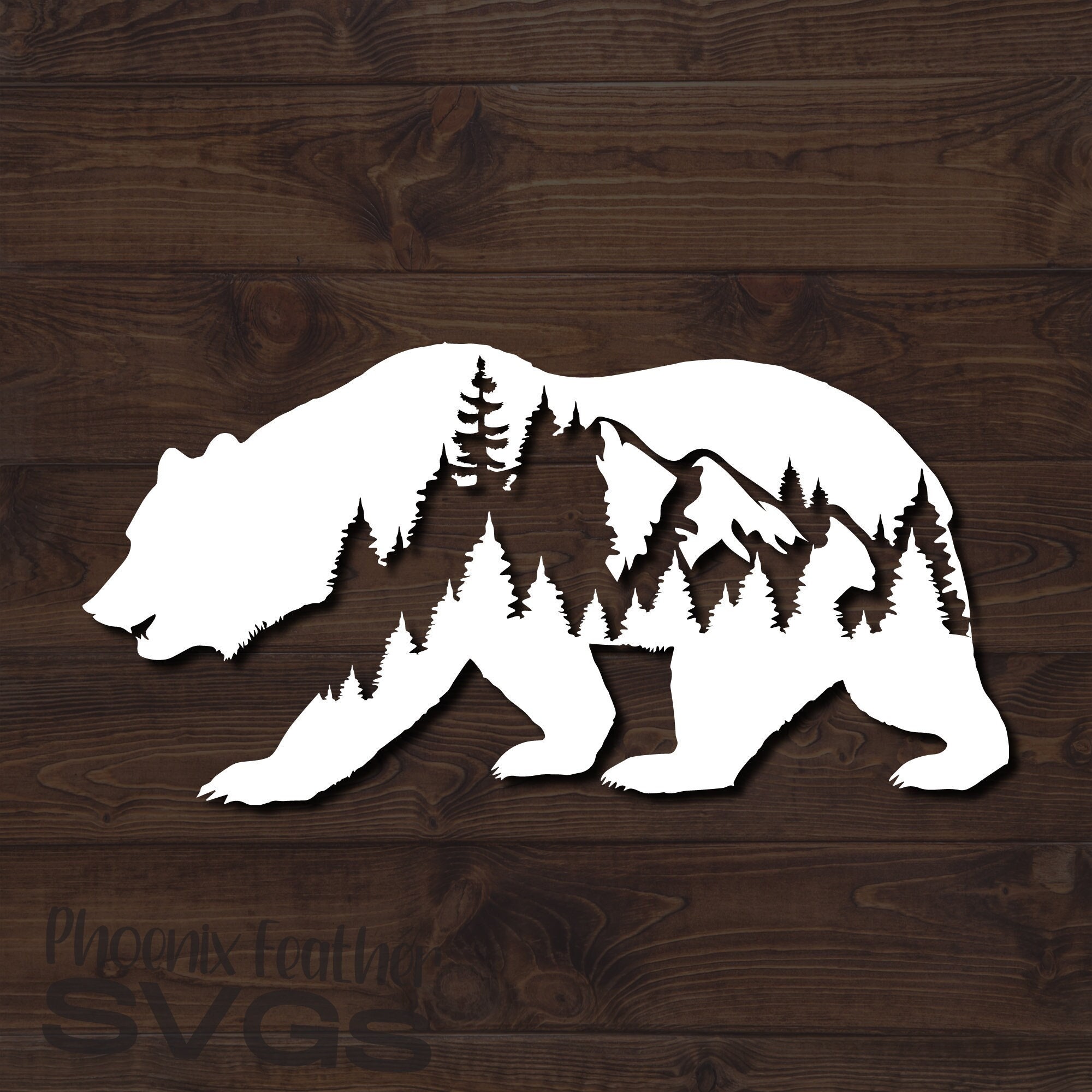 Bear SVG Mountains SVG Bear Mountains Bear Trees Svg Bear Clipart Svg ...