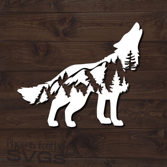 Wolf SVG Mountains SVG Wolf Mountains Wolf Trees Svg Wolf - Etsy