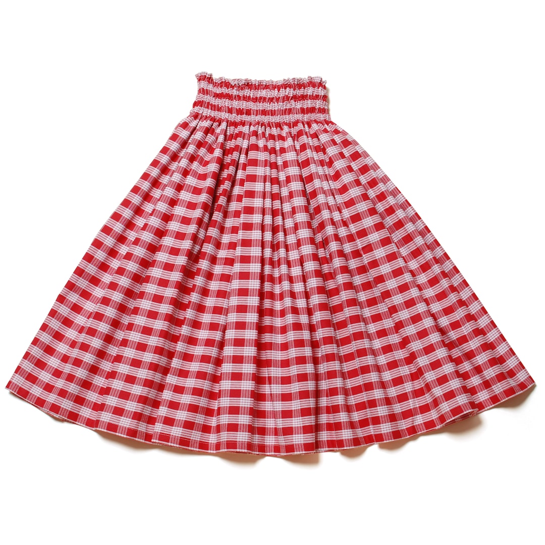 Cotton Palaka Pā'ū Skirt red / Made in Hawaii / Pa'u Skirt - Etsy