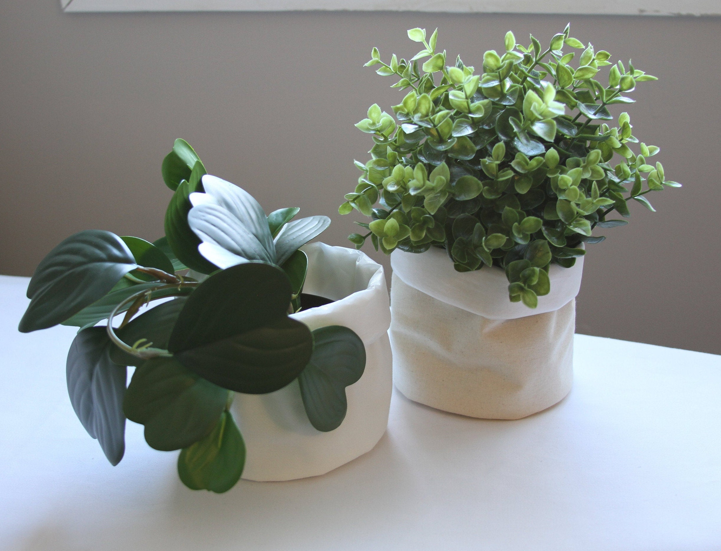 Natural Fabric Flower Pot Covers - Etsy