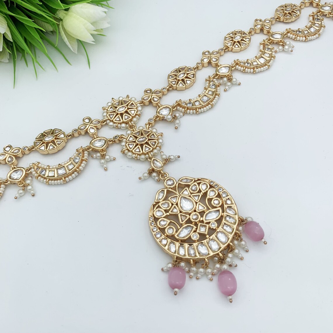 PREMIUM QUALITY Kundan Polki Maatha Pati-indian Wedding Bridal Kundan ...