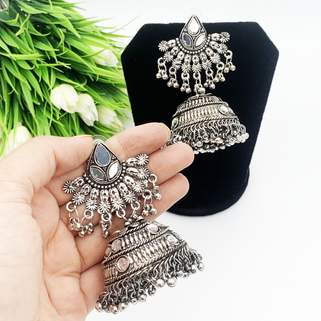 Indian Traditional Long Jhumka Earrings-statement Earrings-boho Afghani ...
