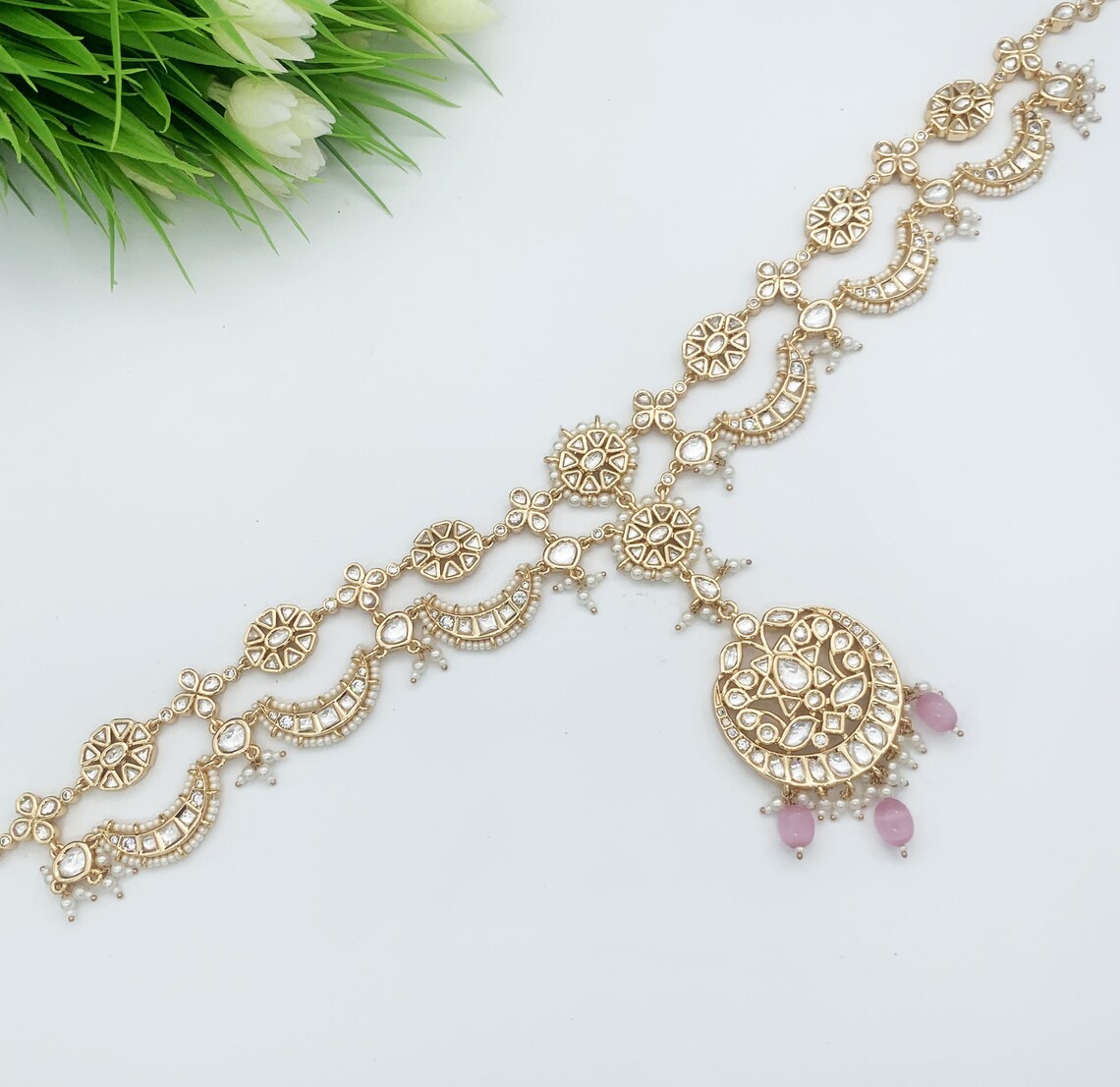 PREMIUM QUALITY Kundan Polki Maatha Pati-indian Wedding Bridal Kundan ...