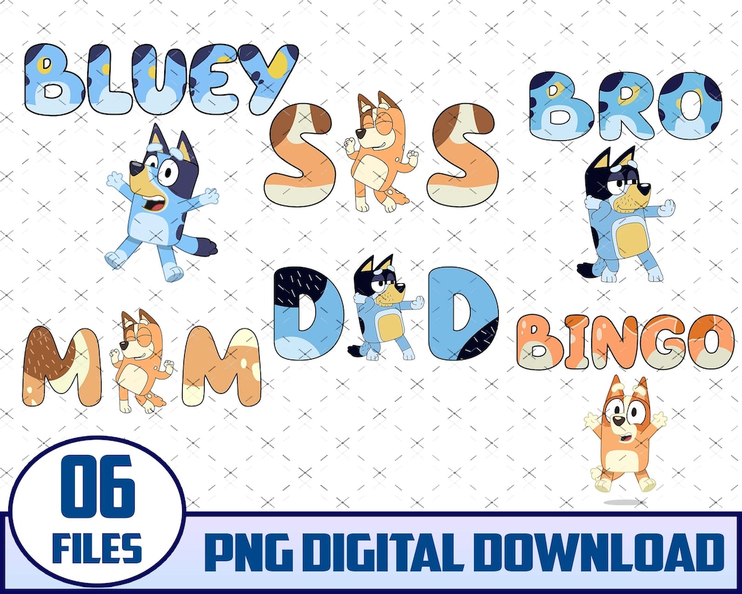 Bluey Family Bundle PNG, Bluey Grandma PNG, Bluey Grandpa Png, Bluey ...