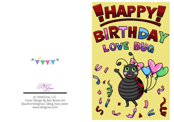 Birthday Card Happy Birthday Love Bug | Etsy