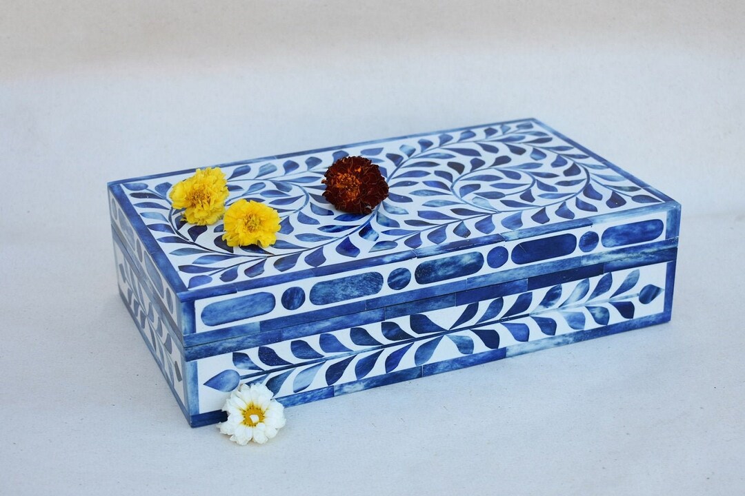 Floral Bone Inlay Decorative Box Jewelry - Etsy