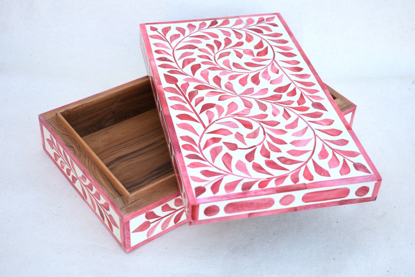 Floral Bone Inlay Decorative Box Jewelry - Etsy