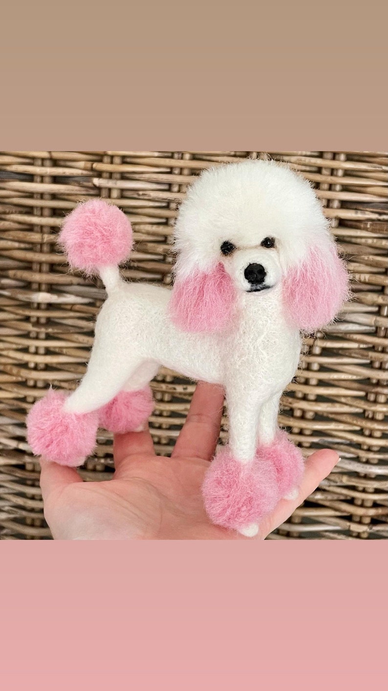 Poodle Sculpture With Pink Details - Etsy
