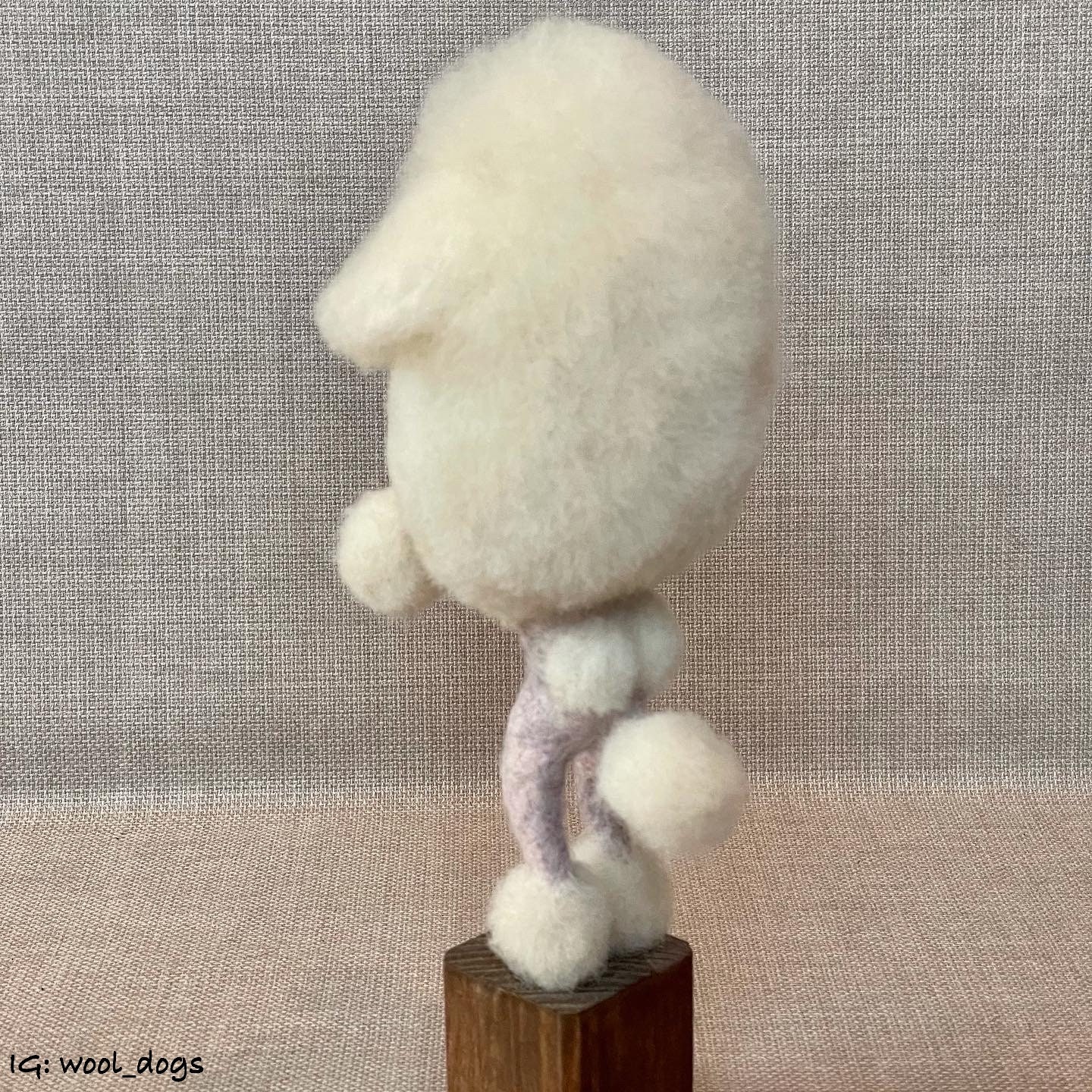 White Poodle Standing on a Wooden Base 27 Cm/10.2 Inches - Etsy