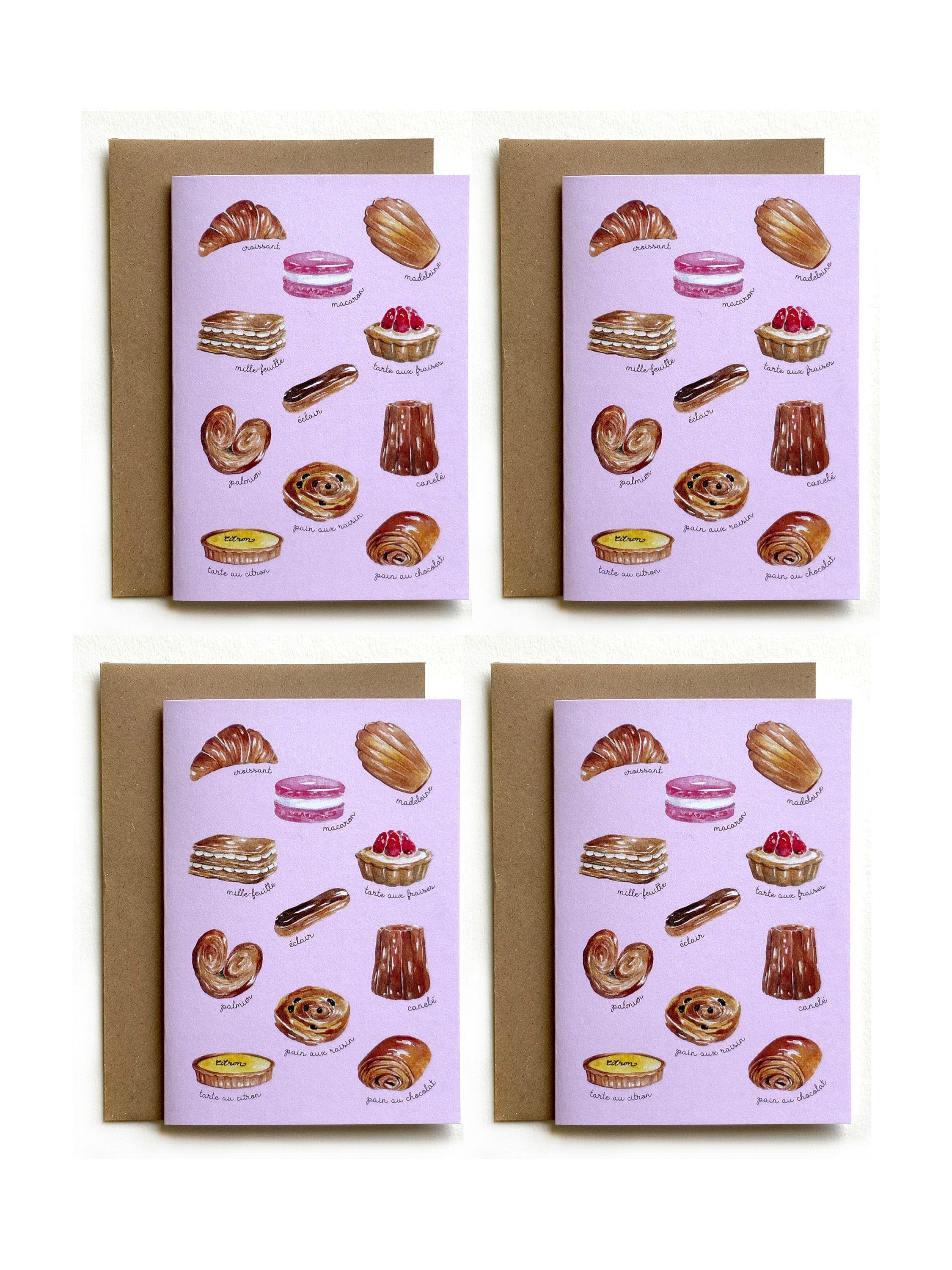 French Pastries Greeting Card A6, Birthday Card, French Card, Card With ...