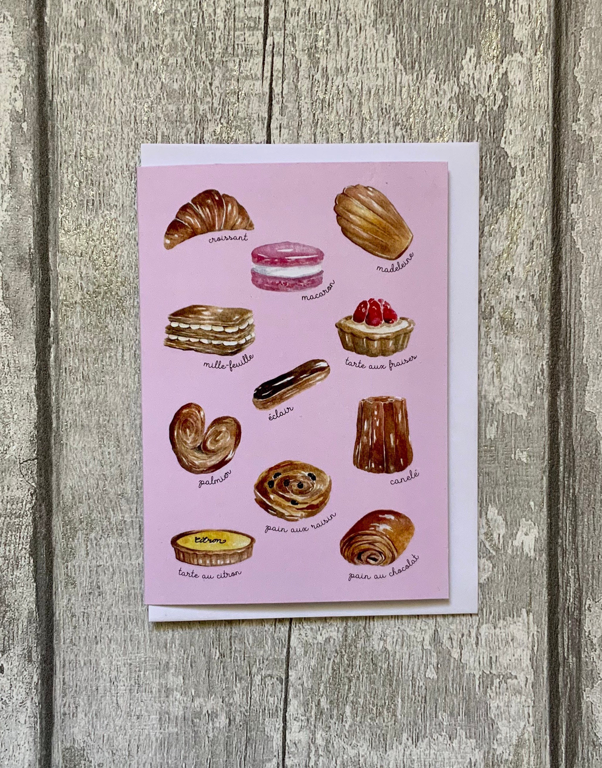 French Pastries Greeting Card A6, Birthday Card, French Card, Card With ...