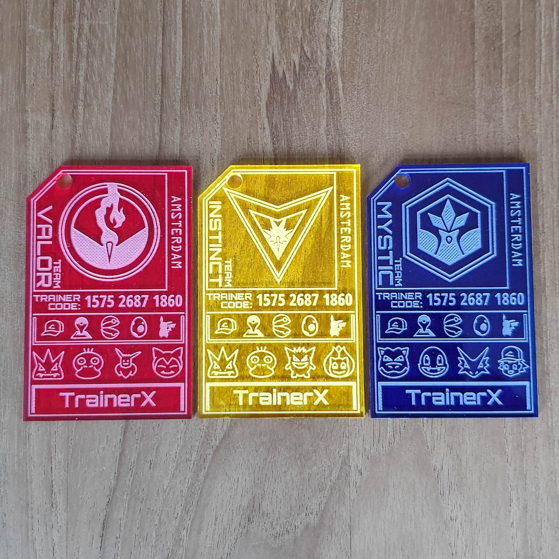 Pokemon GO Trainer Card Personalised Laser Cut Name Badge - Etsy UK