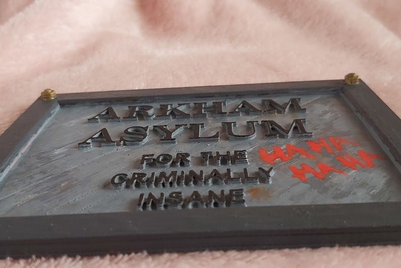 Arkham Asylum 3D Printed Sign various Villain Options - Etsy