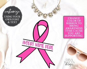 Split Awareness Ribbon Svg - Etsy