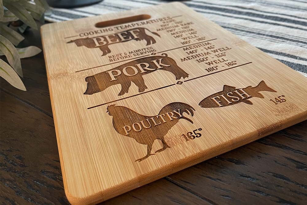 Cooking Temperature Chart | Kitchen Guide for Laser Including Glowforge ...
