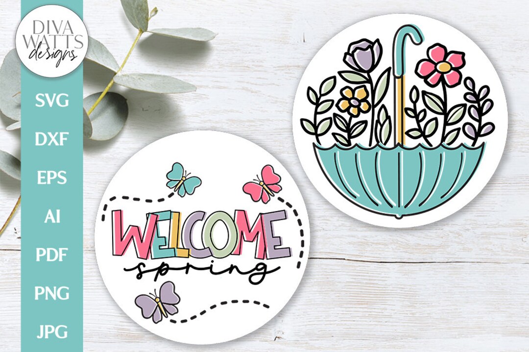 Welcome Spring SVG | Floral Spring Time Design - Etsy