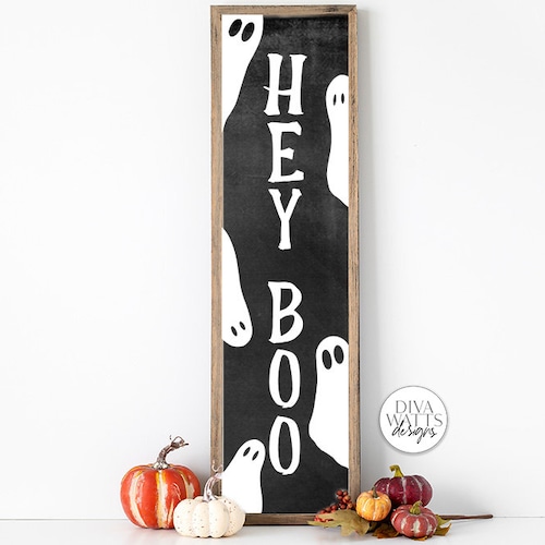 Halloween Porch Sign SVG Hey Boo Porch Sign SVG Boo Welcome - Etsy