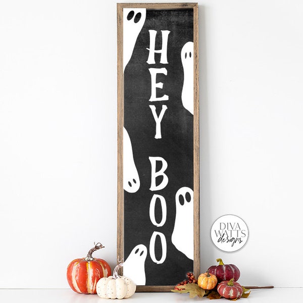 Hey Boo Vertical Porch Sign - Etsy