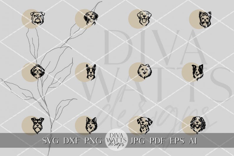Round Door Hanger SVG Welcome Dog Sign With Breed Options, Laser Cut ...