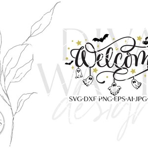 Welcome With Dangling Ghosts SVG | Halloween / Fall Design - Etsy