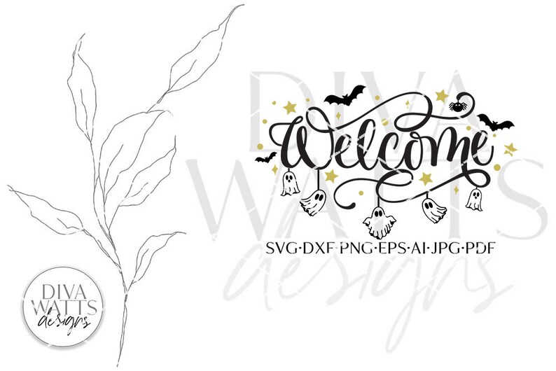Welcome With Dangling Ghosts SVG | Halloween / Fall Design - Etsy
