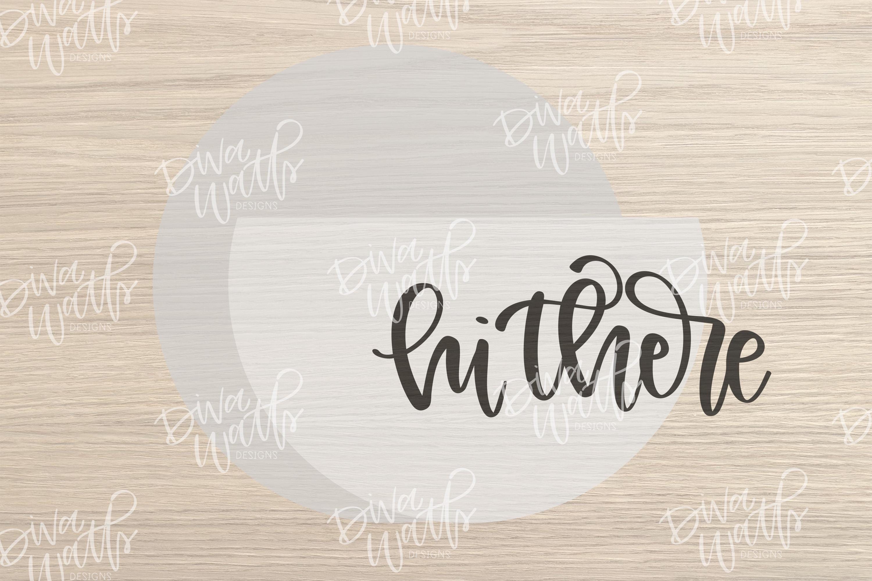 Laser Cut Door Hanger SVG | Hi There Sign SVG File | Round Wood Welcome ...
