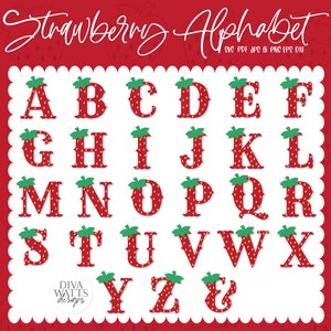 Strawberry Alphabet SVG Alphabet SVG Strawberry Letters SVG Strawberry ...