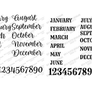 SVG | Monthly Calendar Cutting File | Farmhouse Sign | Months Numbers ...