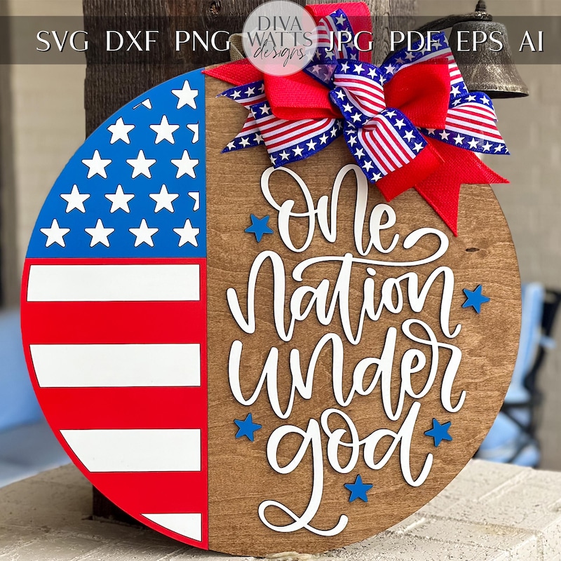 One Nation Under God Sign - Etsy