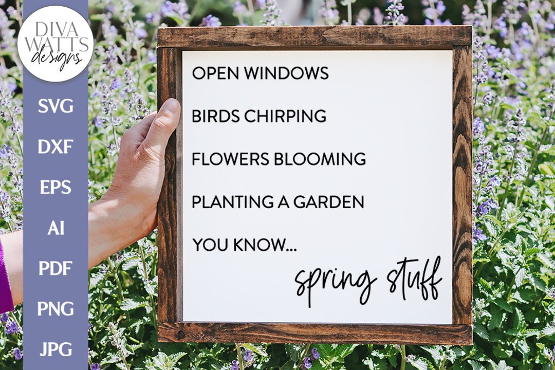 Spring Stuff SVG Funny Spring Sign Cut File Farmhouse Spring Décor SVG ...