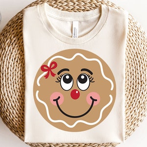 Gingerbread Girl Face SVG Christmas / Winter Round Design - Etsy