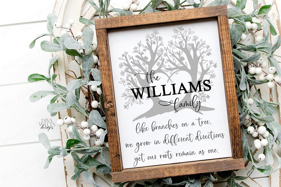 SVG | Like Branches on A Tree | Vertical Farmhouse Sign | Family Last ...