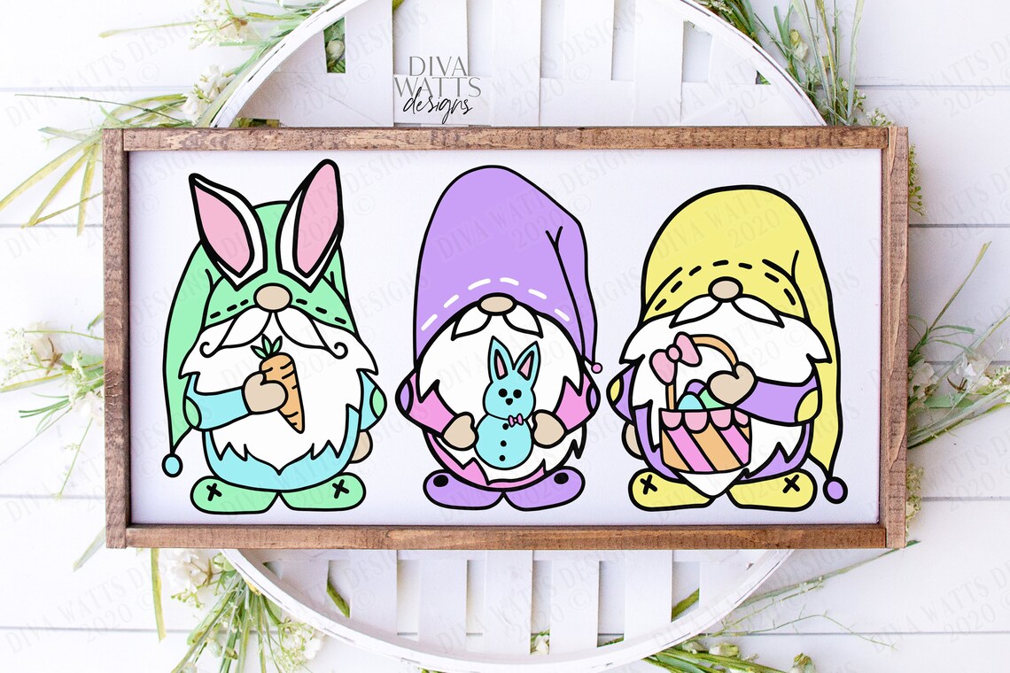 SVG Easter Gnomies Cutting File Gnomes Gnome Laser - Etsy