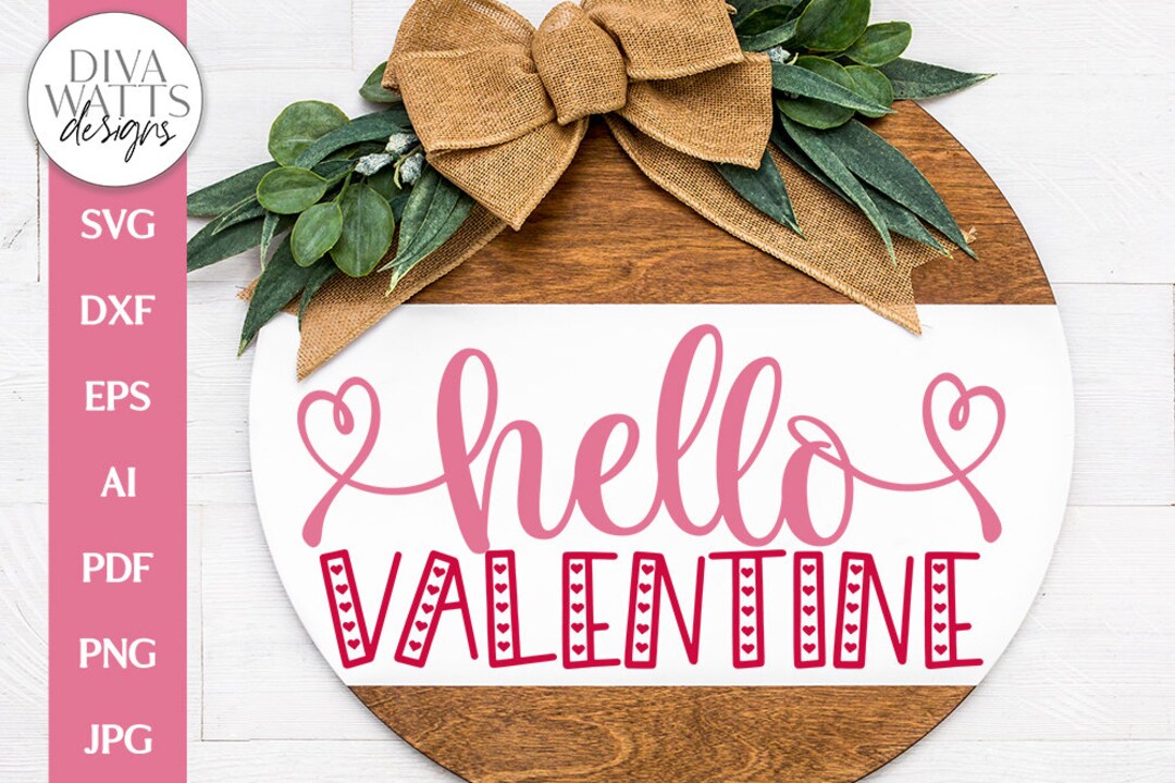 Hello Valentine SVG | Valentine's Day Design - Etsy