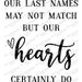 SVG Our Last Names May Not Match but Our Hearts (Instant Download) - Etsy